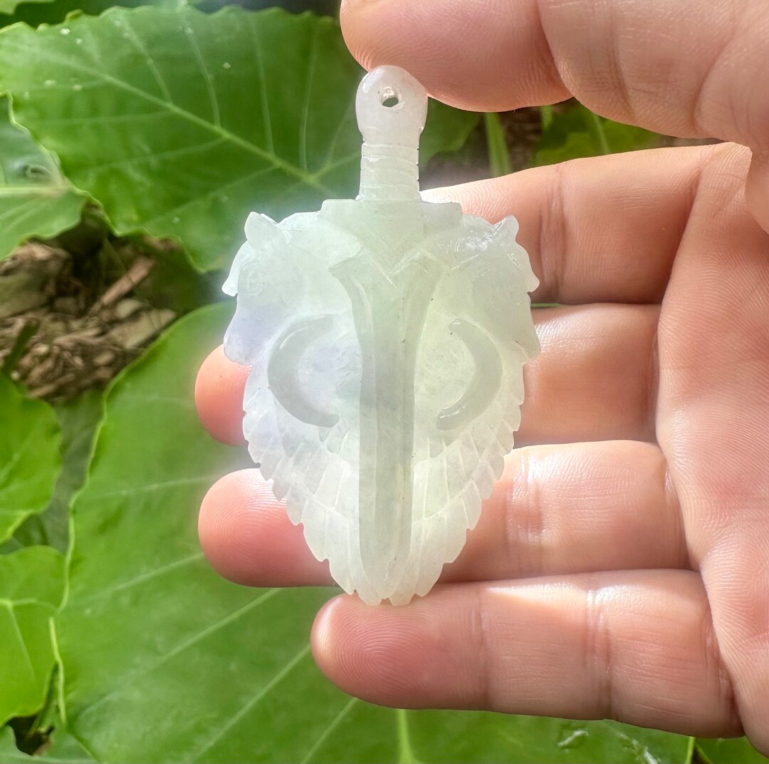 142.50 Carats Type A Two Color Jade Lights Green and Light Lavender ...