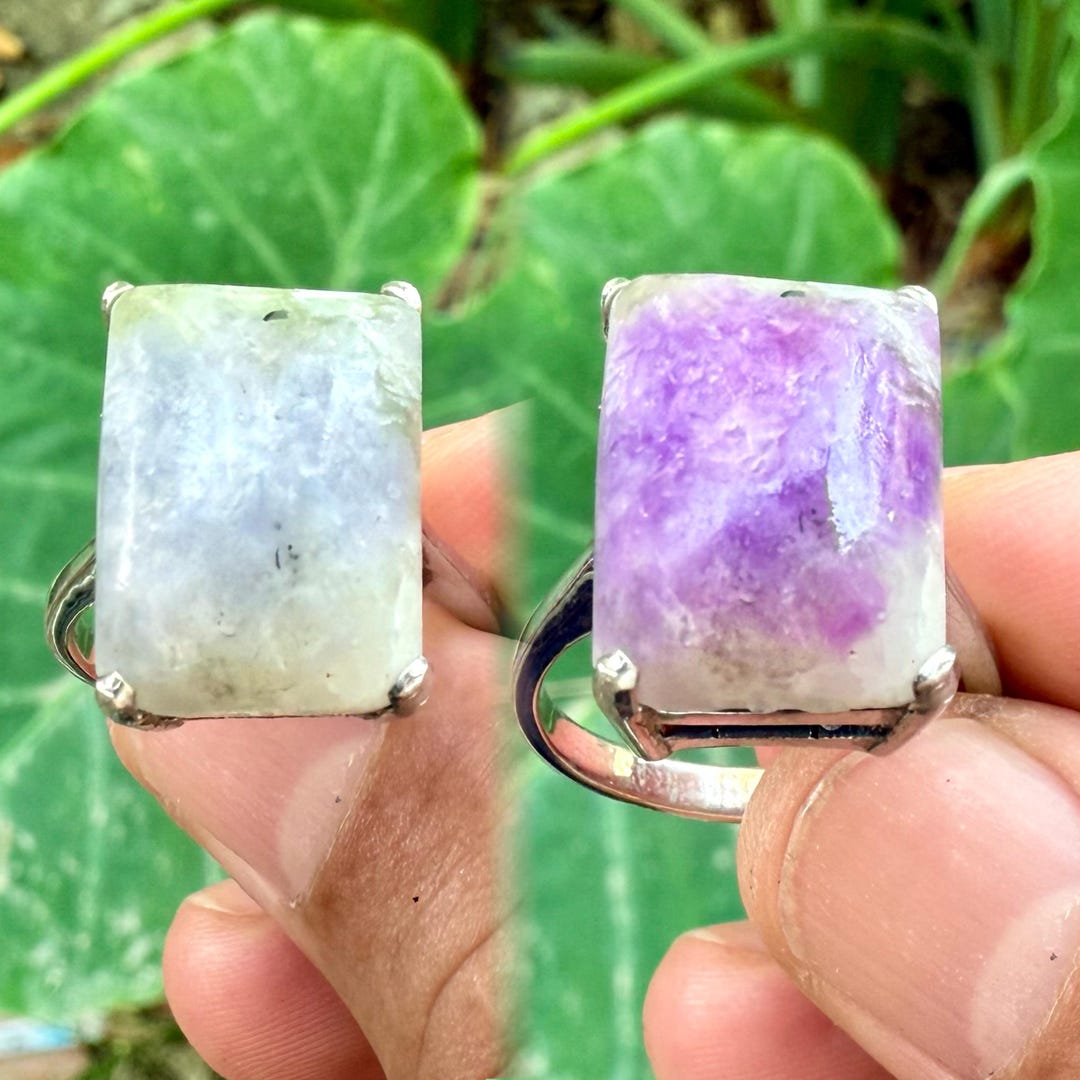 Rare Gemstone Natural Hackmanite UV Color Change Sterling Silver Ring ...