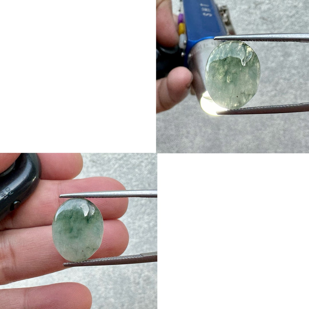 8.40 Carats Natural Grade A Ice White Glass Translucent Jade,jadeite ...