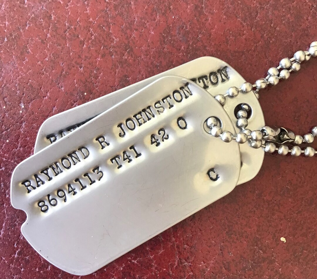 2-world War II Notch Dog Tags 18 Letter Line Debossed stamped In Exact ...