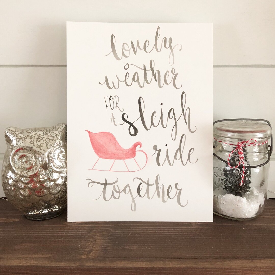 Christmas Printable Sleigh Ride Together Print, Christmas Song Lyric ...
