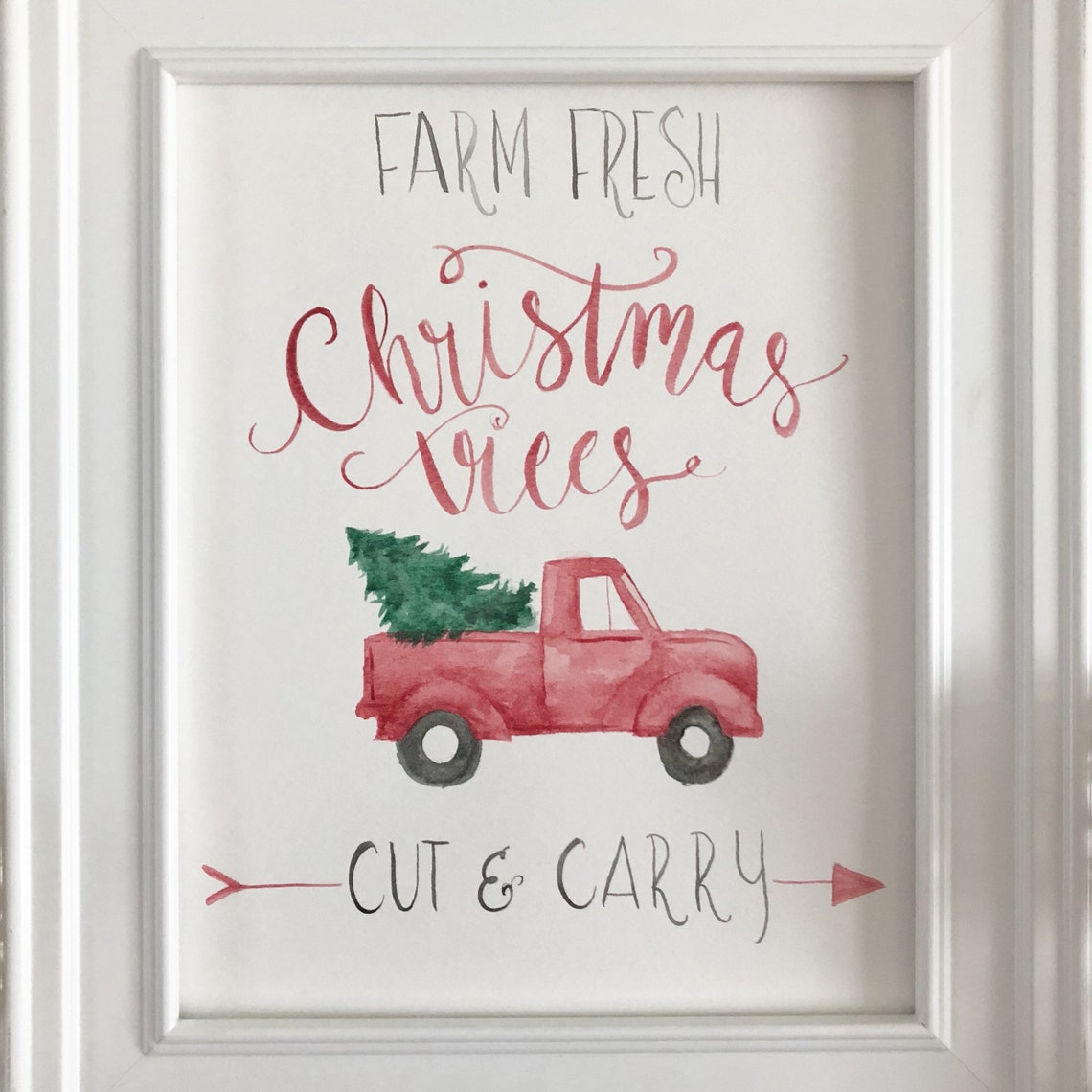 Christmas Printable Red Truck Chrismtas Print Farm Fresh | Etsy