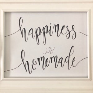 Happiness is Homemade Printable - Homemade Kitchen Print, Kitchen ...
