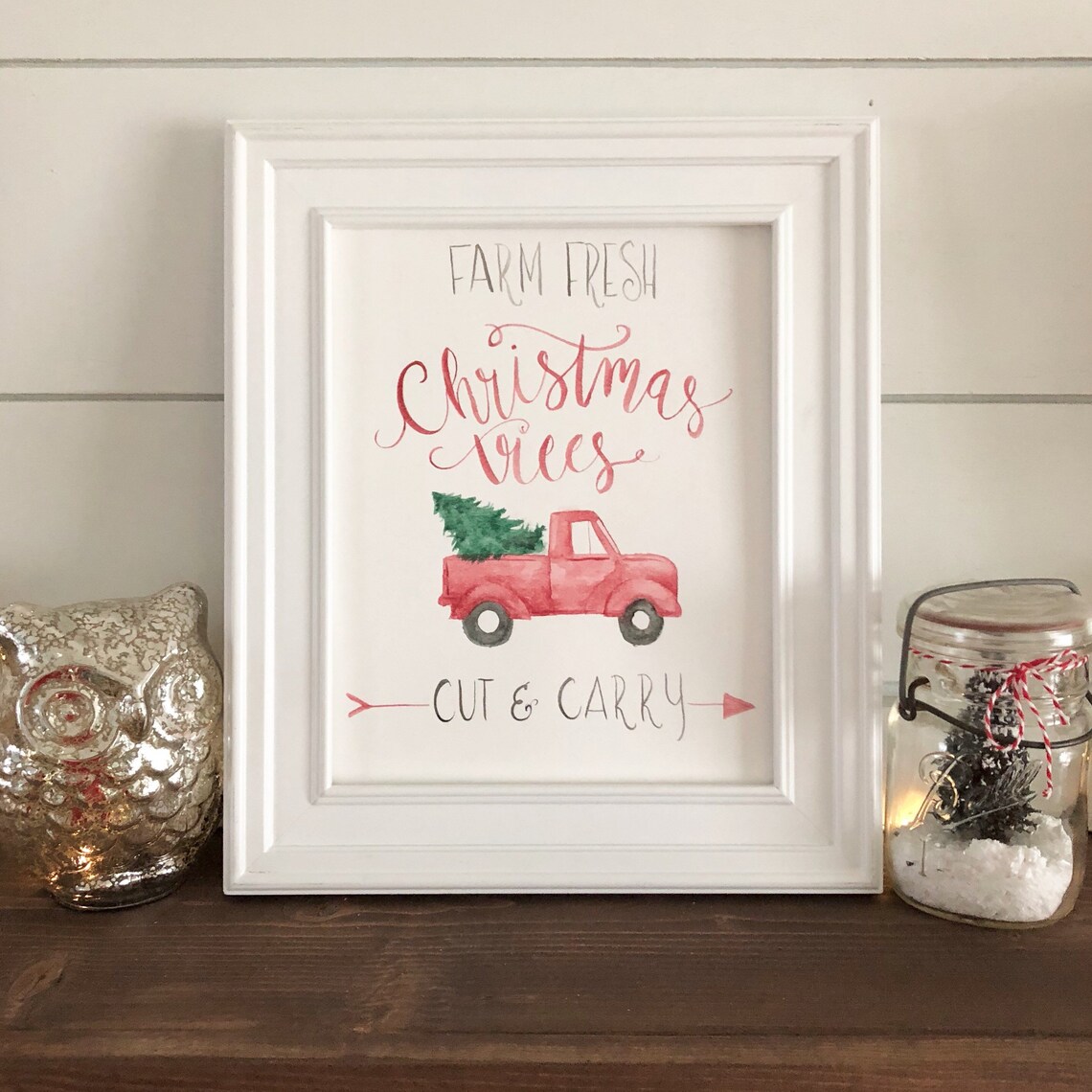 Christmas Printable Red Truck Chrismtas Print Farm Fresh - Etsy