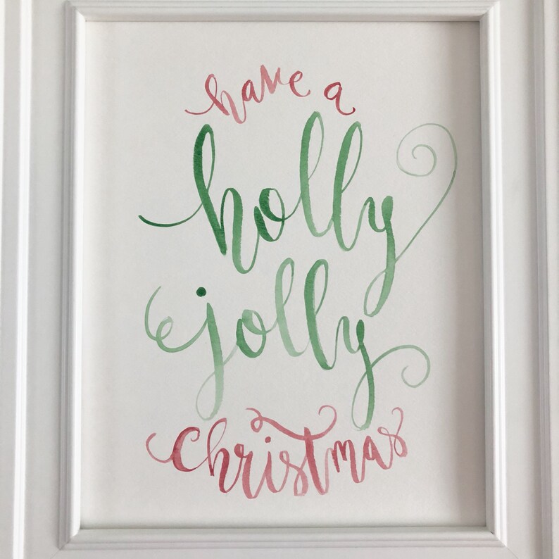 Christmas Printable - Holly Jolly Christmas Print, Christmas Song Lyric ...