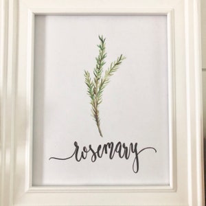 Watercolor Rosemary Printable - Kitchen Herb Print, Kitchen Watercolor ...