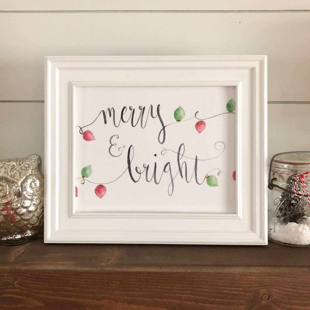 Christmas Printable - Merry and Bright Print, Christmas Print ...