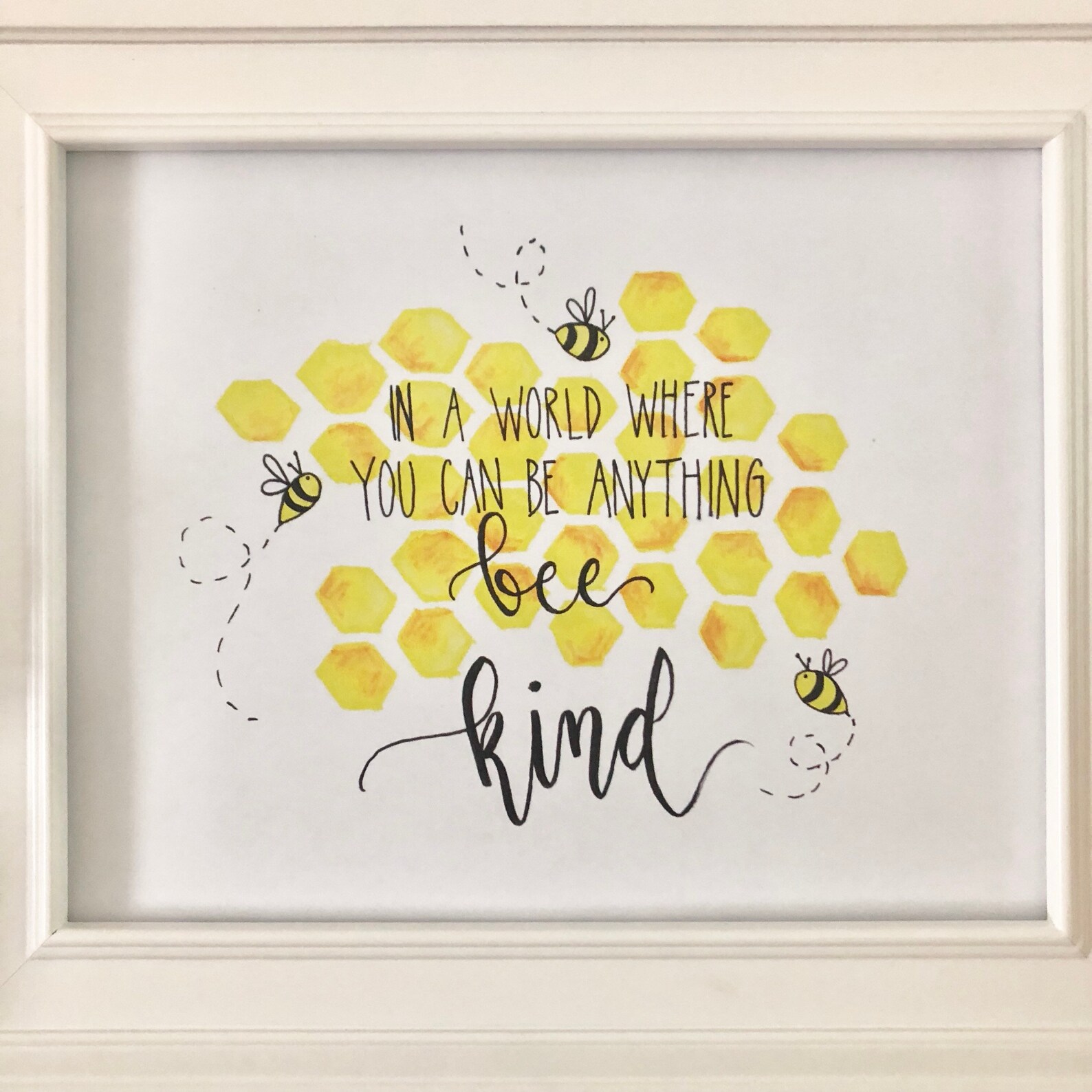 Bee Kind Printable - Bee Kind Watercolor, Bee Kind Quote Print ...