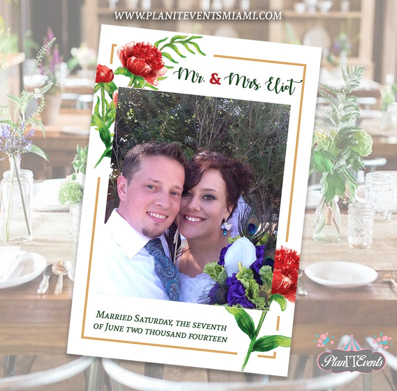 Red Flowers Photo Prop - Bridal Shower Photo Prop - Wedding Photo Prop ...