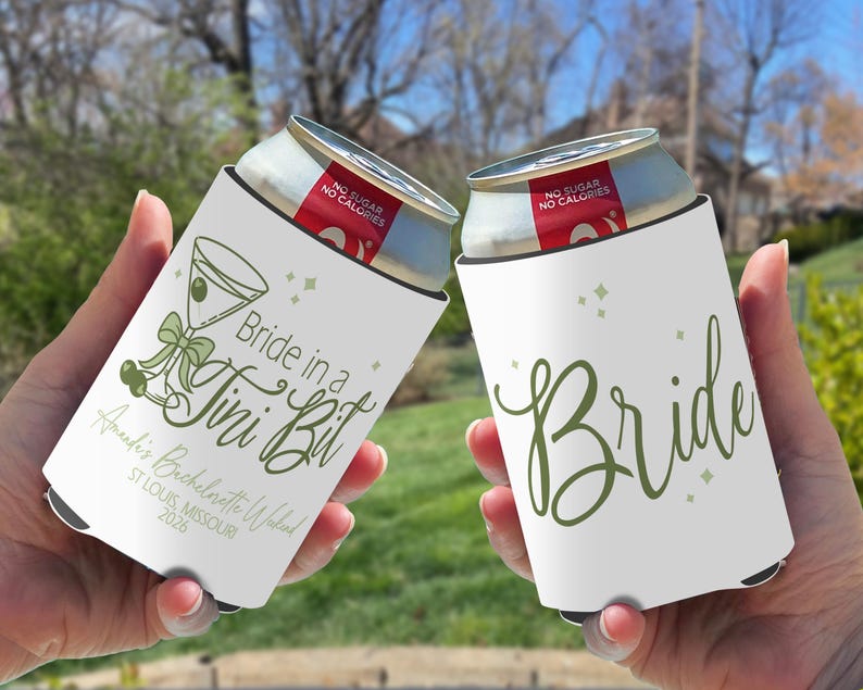 Custom Bachelorette Party Favor Can Cooler: Personalized Bride in a ...