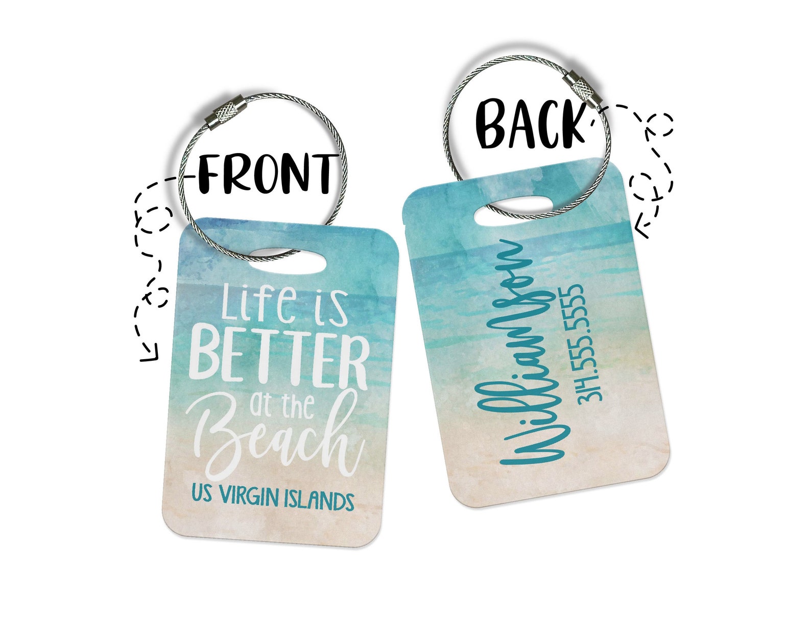 Personalized Bag Tag - Beach Luggage Tag - Life is Better at the Beach ...