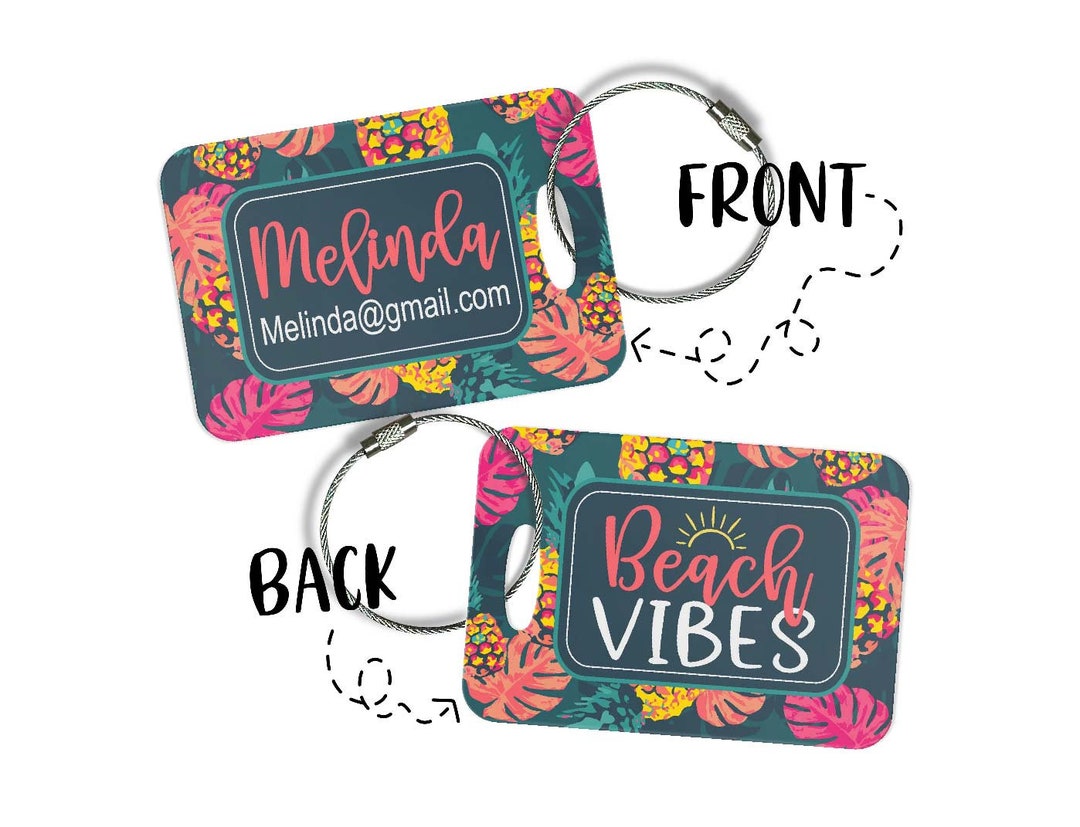 Personalized Bag Tag - Beach Luggage Tag - Beach Vibes - Custom Luggage ...