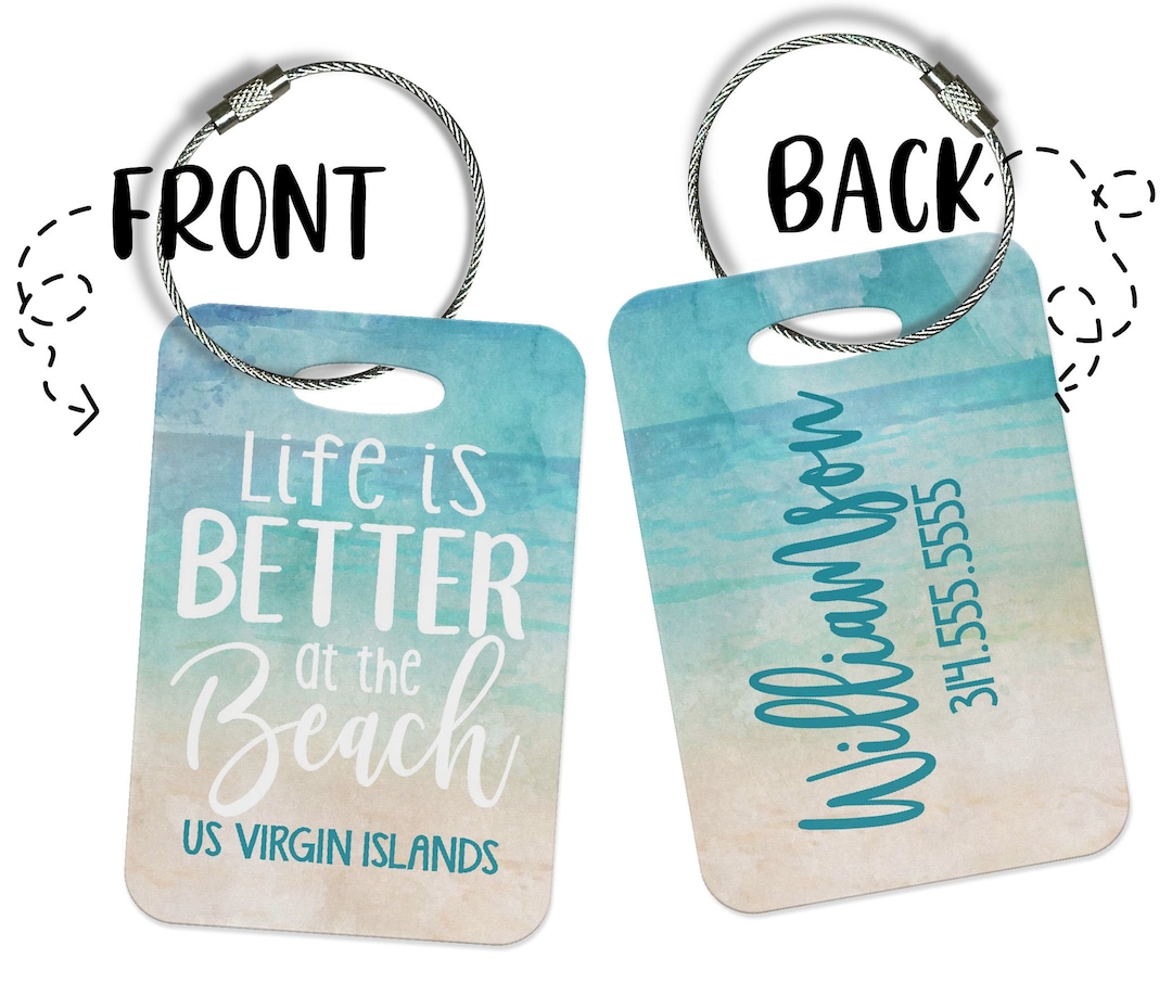 Personalized Bag Tag Beach Luggage Tag Life is Better at - Etsy