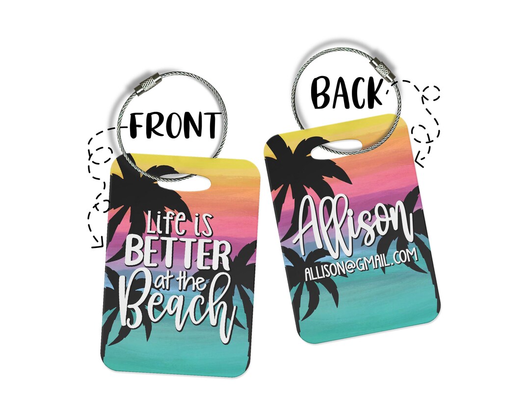 Personalized Bag Tag - Beach Luggage Tag - Life is Better at the Beach ...