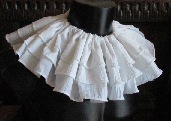 3 LAYER CLOWN COLLAR Layered Ruff/ruffle in Soft White Crinkle | Etsy