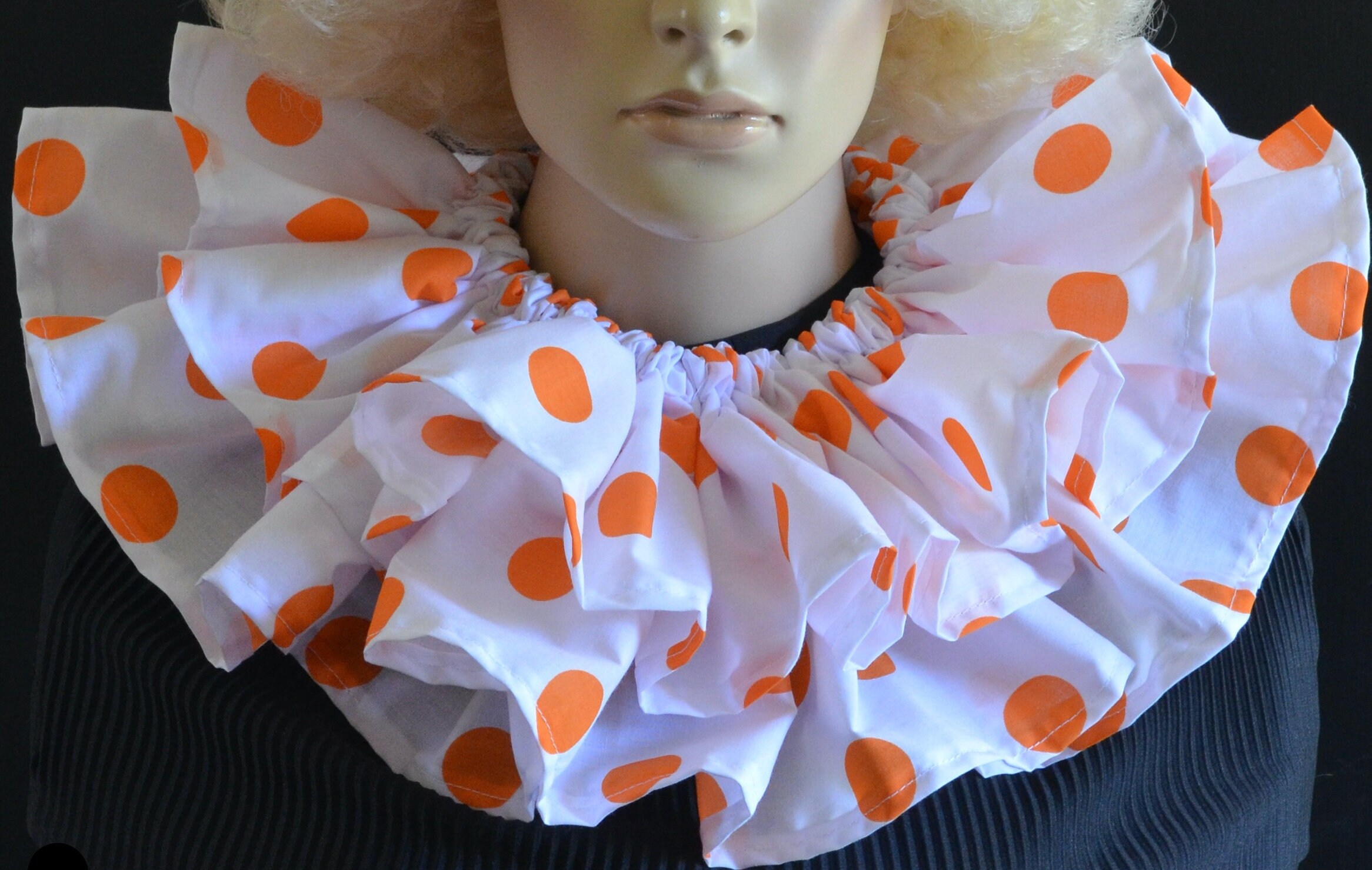 Polka Dot Clown Collar: Orange Spotted Circus Ruff - Etsy
