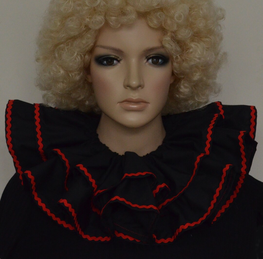 Black and Red 2 Layer Circus Clown Collar, Neck Ruff/ruffle - Etsy