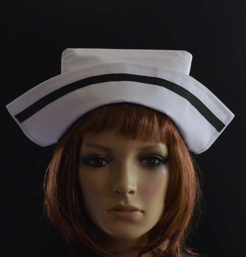 Vintage style FABRIC NURSE'S HAT white nurse cap with | Etsy