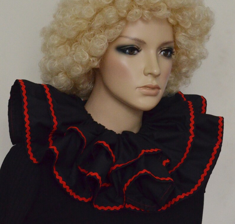 Black and Red 2 Layer Circus Clown Collar Neck Ruff/ruffle - Etsy