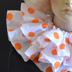 CLOWN COLLAR - White With Orange Spots - Polka Dot Circus Neckwear ...