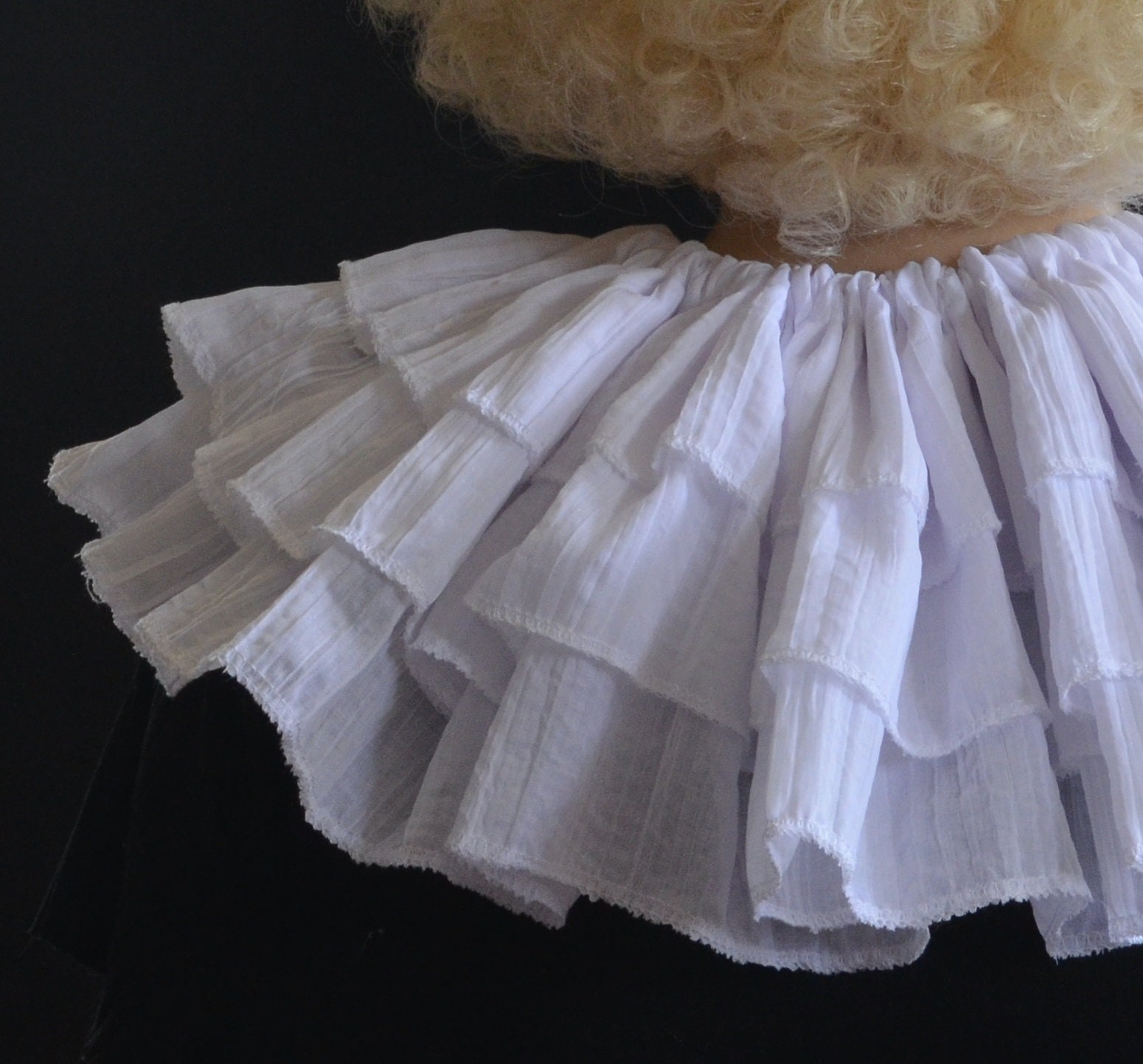 3 LAYER CLOWN COLLAR Layered Ruff/ruffle in Soft White Crinkle | Etsy