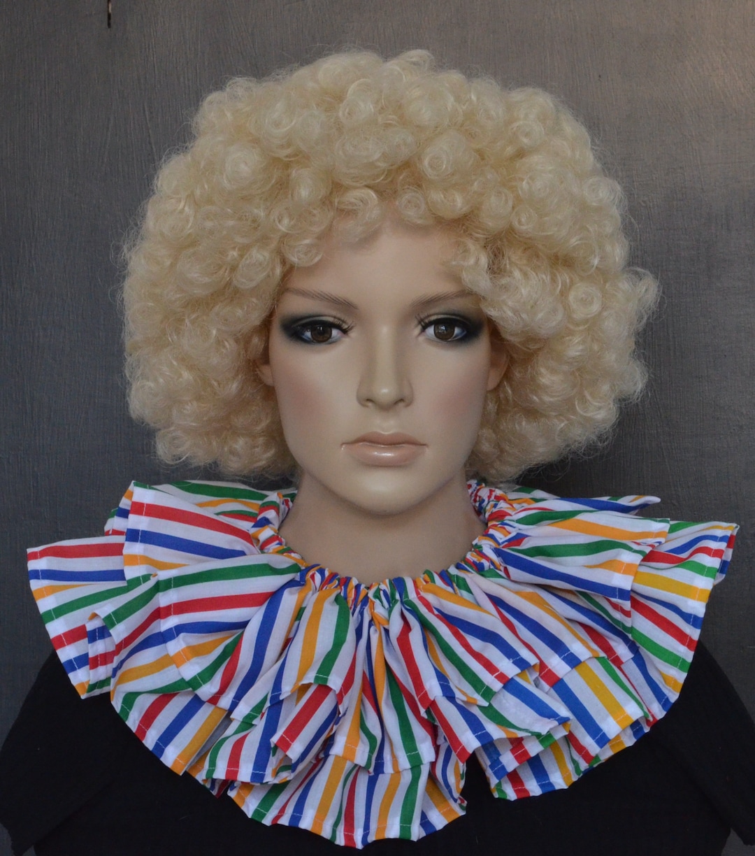 Multi Colour Stripe Clown Collar - Fancy Dress Circus Ruff/ruffle - 2 ...
