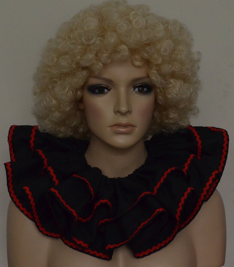Black and Red 2 Layer Circus Clown Collar Neck Ruff/ruffle - Etsy