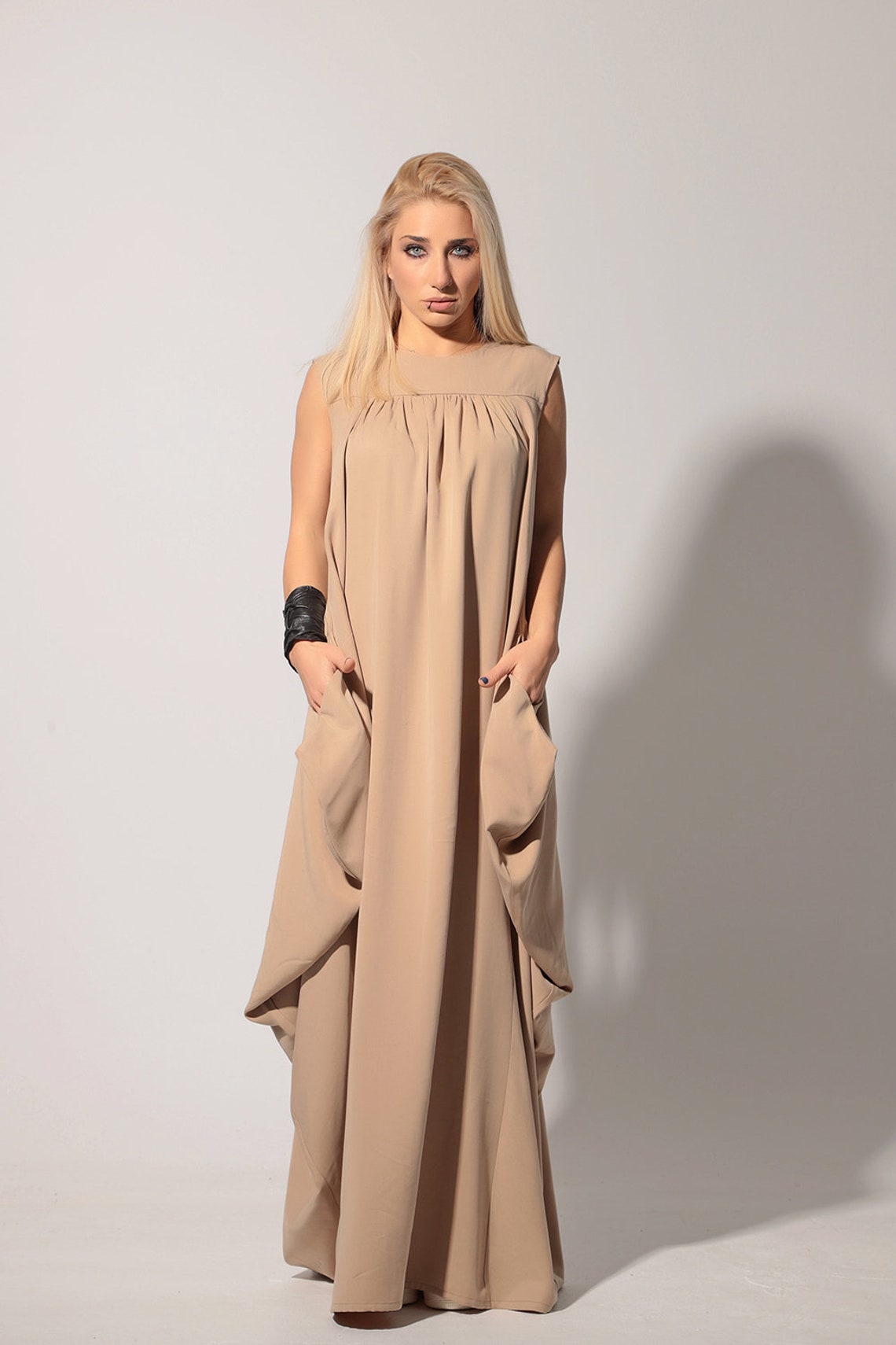 Dress for Women Maxi Dress Beige Dress Plus Size Clothing | Etsy UK