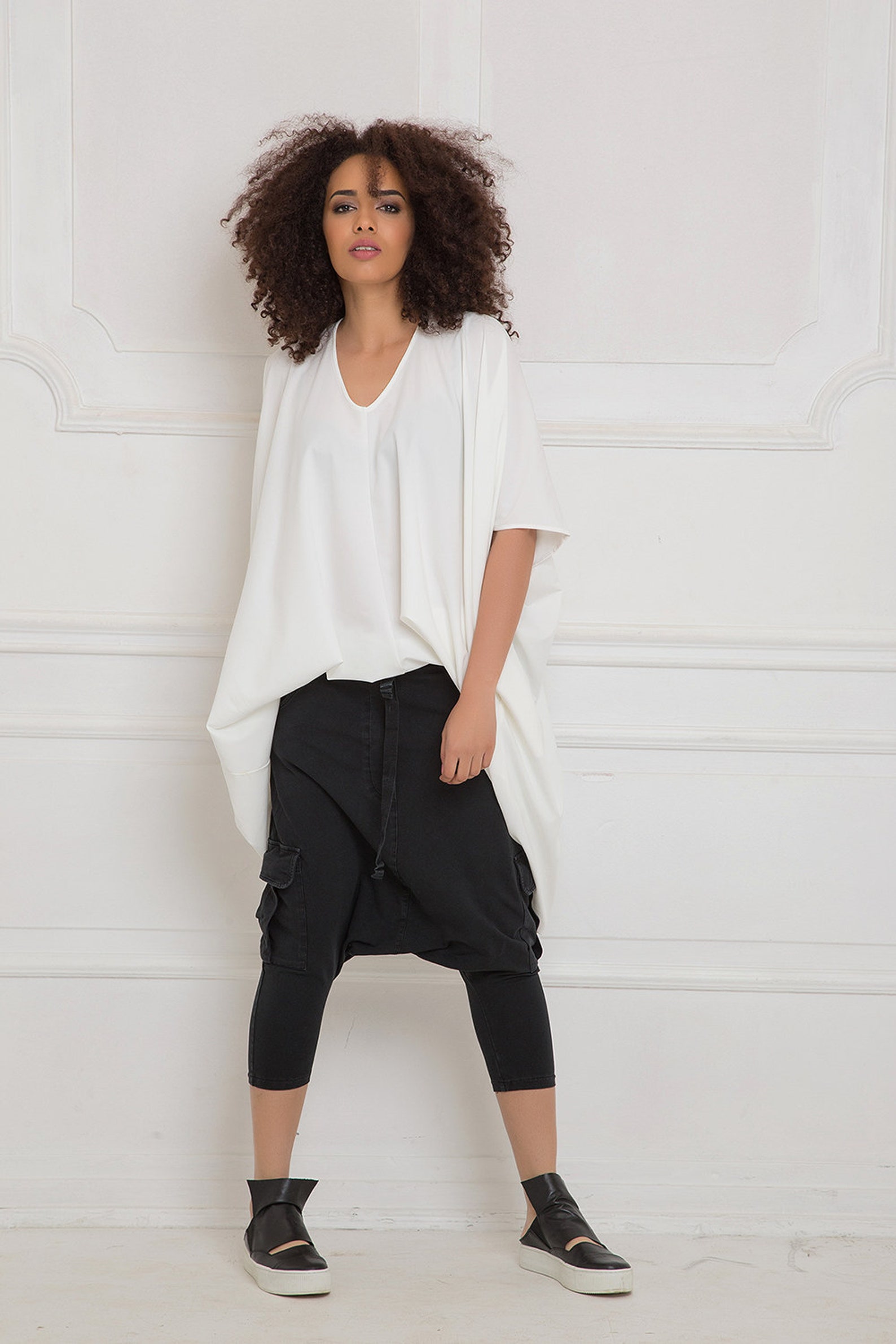 White Tunic Top White Summer Tunic Asymmetric Top - Etsy