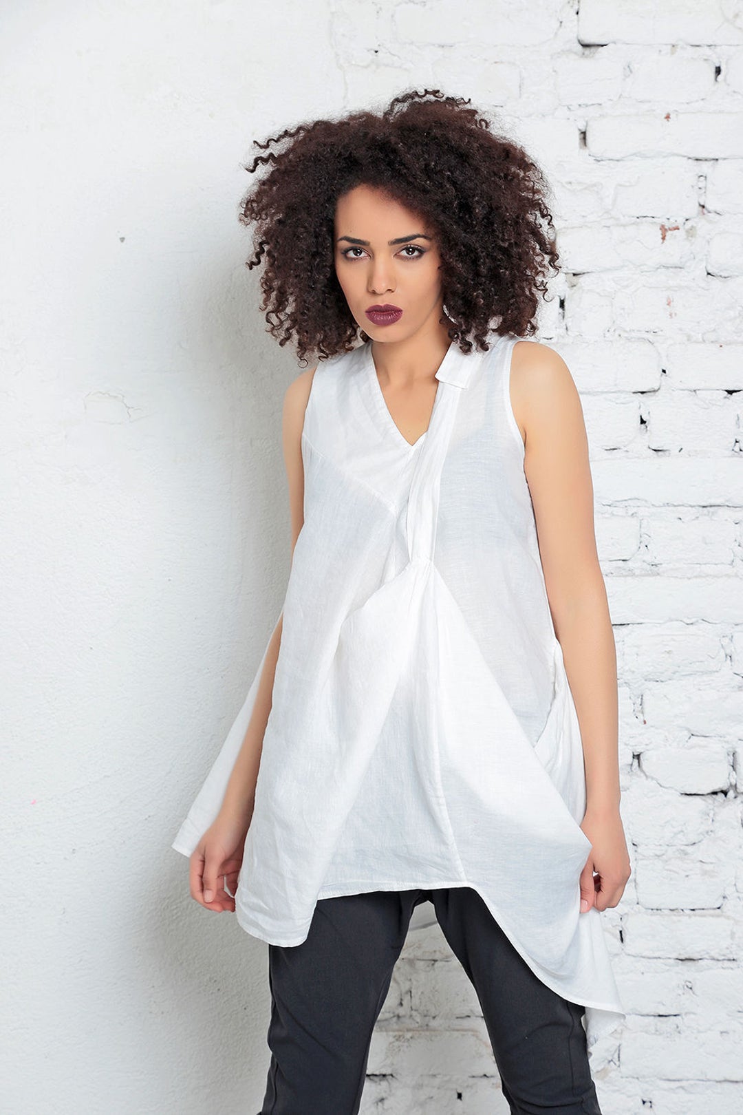 Summer Tunic, White Top, Summer Top, White Tunic, See Through Top ...
