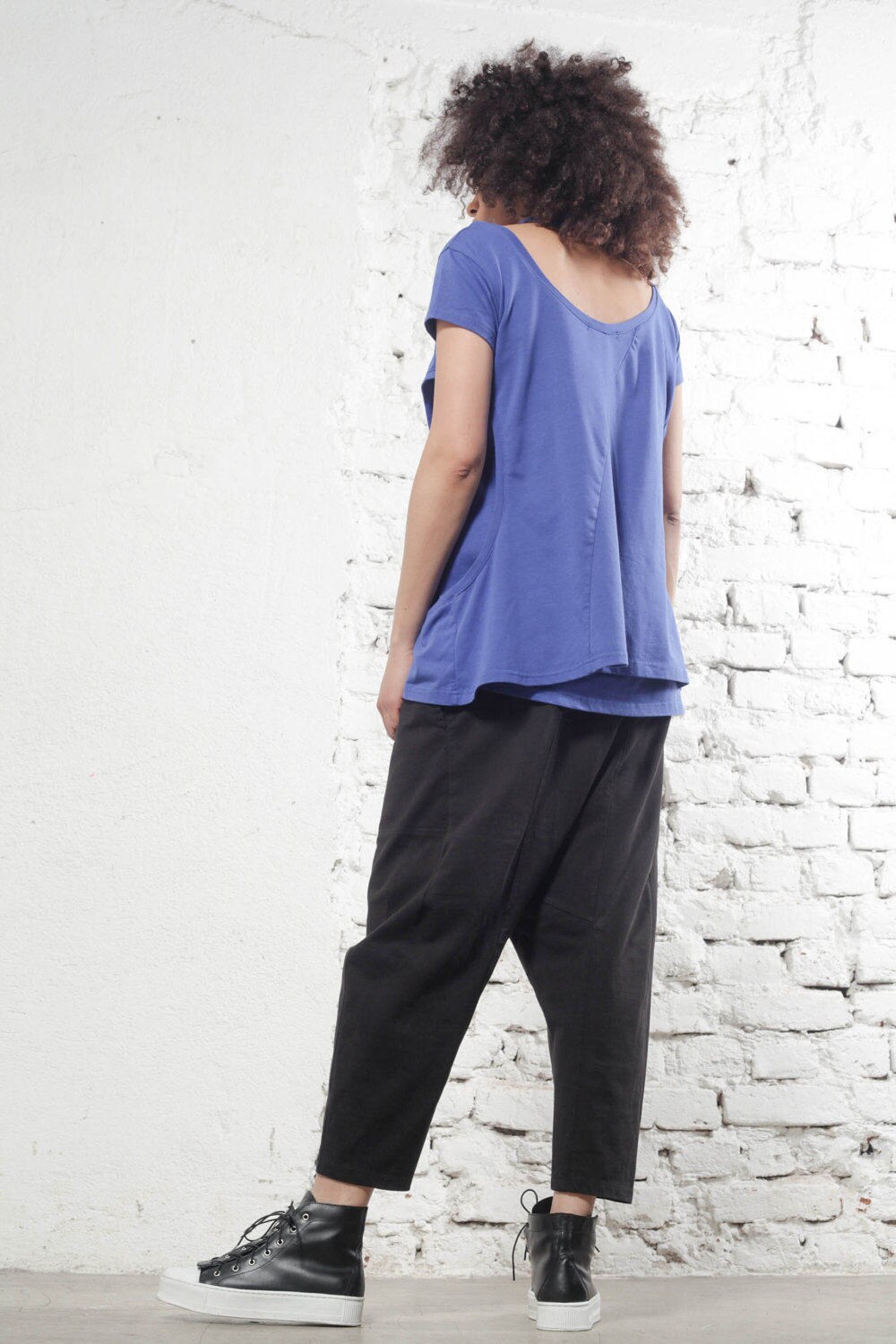 Drop Crotch Pants Plus Size Trousers Black Cotton Pants - Etsy