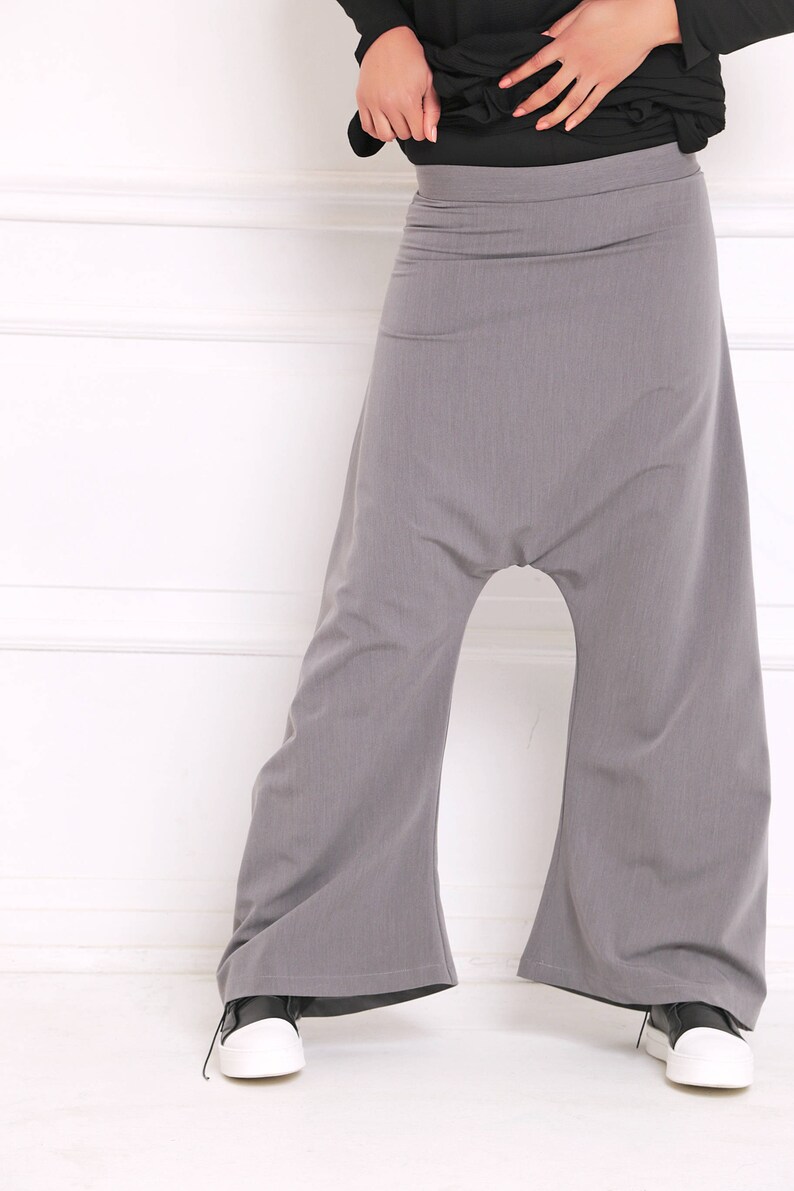 Women Harem Pants Gray Pants Drop Crotch Pants Baggy Pants - Etsy