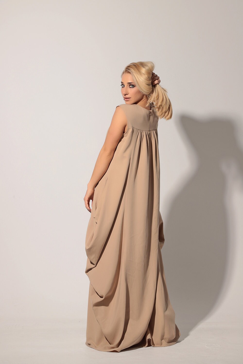Dress for Women Maxi Dress Beige Dress Plus Size Clothing - Etsy