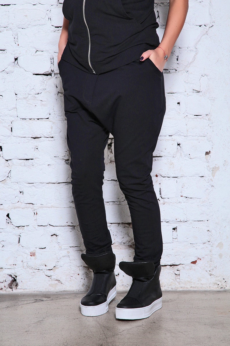 Drop Crotch Pants/ Womens Harem Pants/ Black Pants/ Womens - Etsy