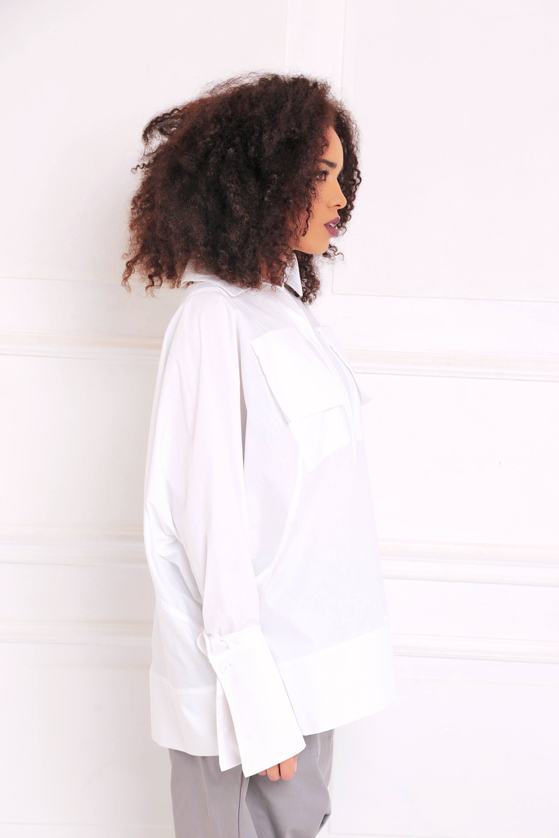 White Shirt Women White Top Office Shirt Minimalist Top | Etsy