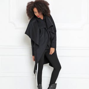 Plus Size Clothing/ Cashmere Coat/ Asymmetric Coat/ Wool Coat / Black ...