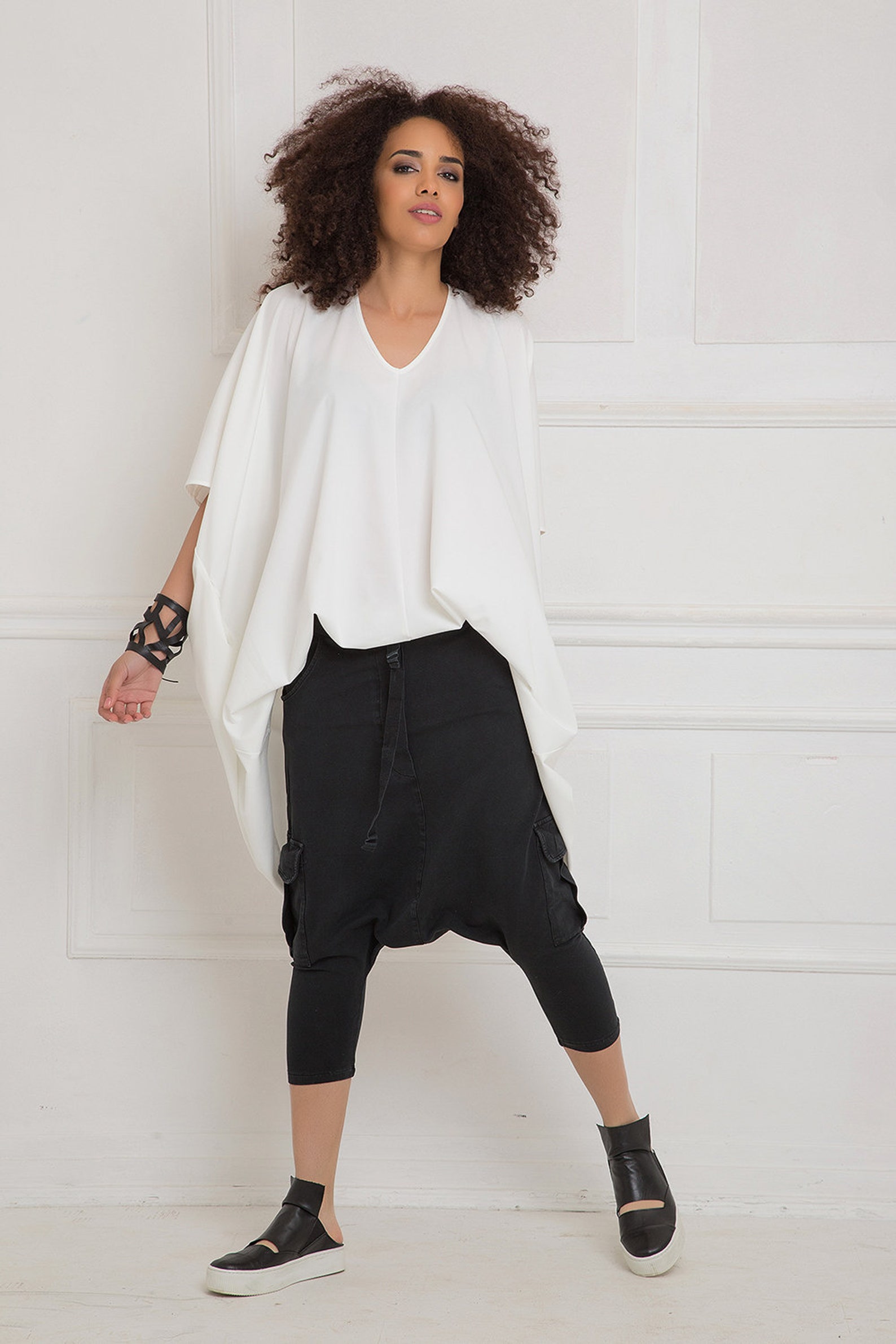 White Tunic Top White Summer Tunic Asymmetric Top - Etsy