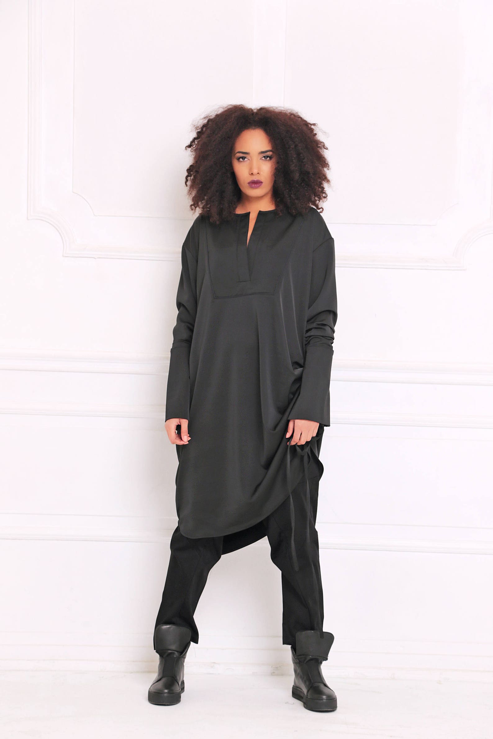 Women Black Tunic Asymmetric Tunic Gothic Clothing Plus - Etsy