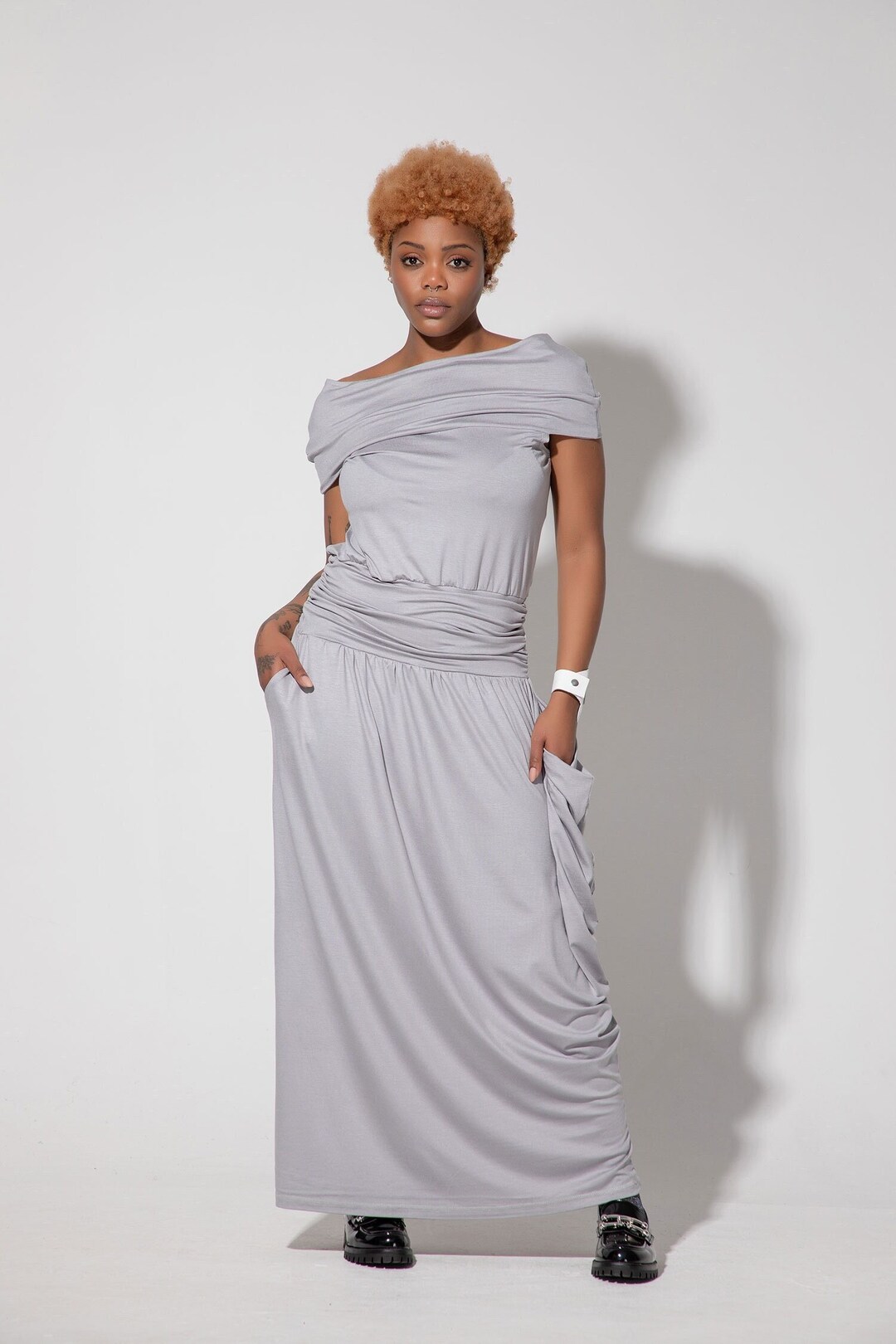 NALIA Viscose Jersey Maxi Dress: Formal Cocktail Party Gown - Etsy