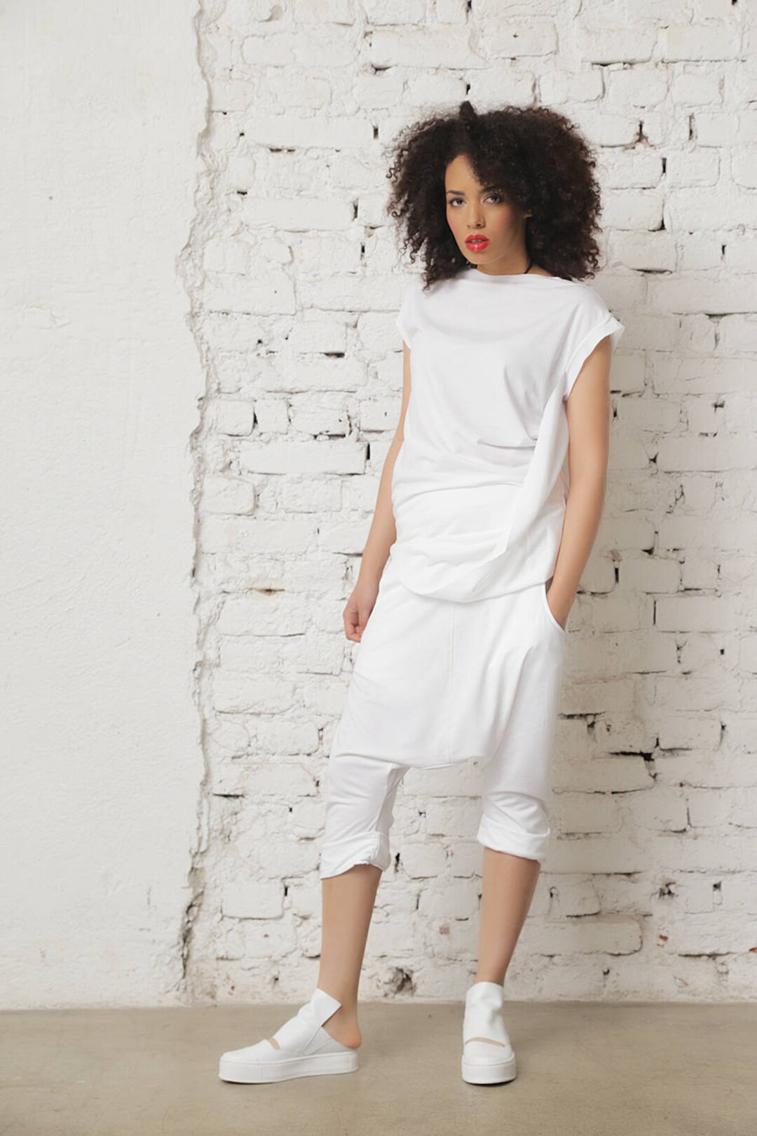 Women White Tee, Summer Top, White Blouse, Plus Size Clothing, Cotton ...