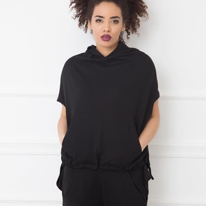 Women Black Hoodie With Front Pockets Black Hoodie Black - Etsy