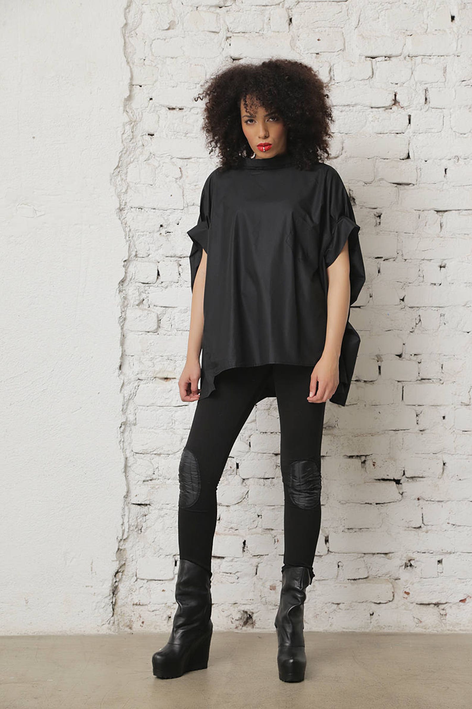 Black Tunic Top Women Tunic Oversized Top Gothic Clothing - Etsy
