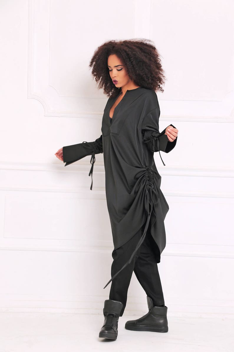 Women Black Tunic Asymmetric Tunic Gothic Clothing Plus - Etsy