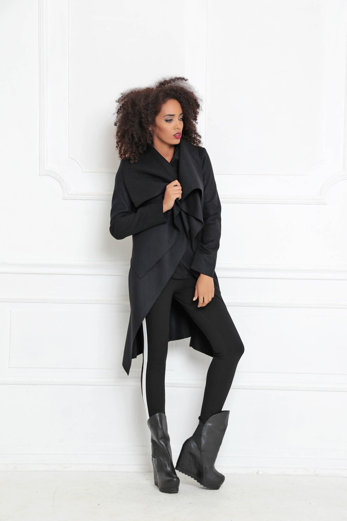 Plus Size Clothing/ Cashmere Coat/ Asymmetric Coat/ Wool Coat | Etsy