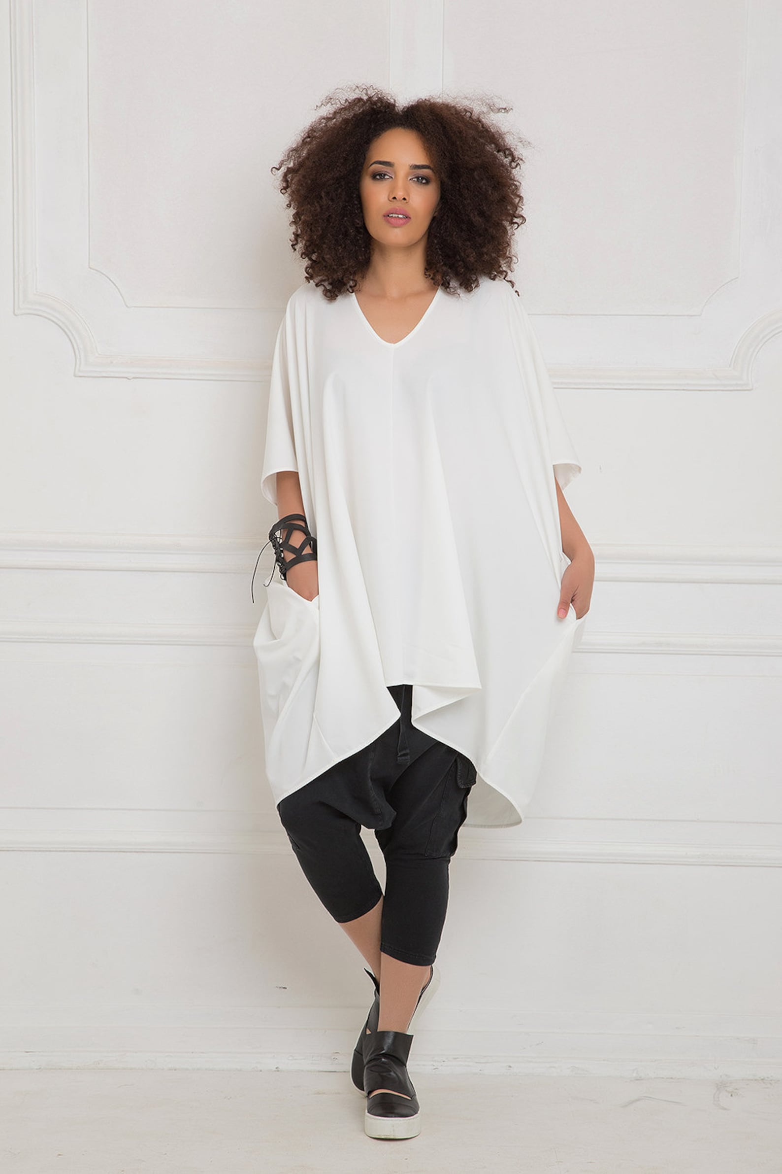 White Tunic Top White Summer Tunic Asymmetric Top - Etsy