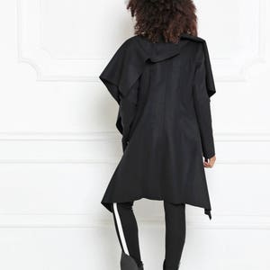 Plus Size Clothing/ Cashmere Coat/ Asymmetric Coat/ Wool Coat / Black ...