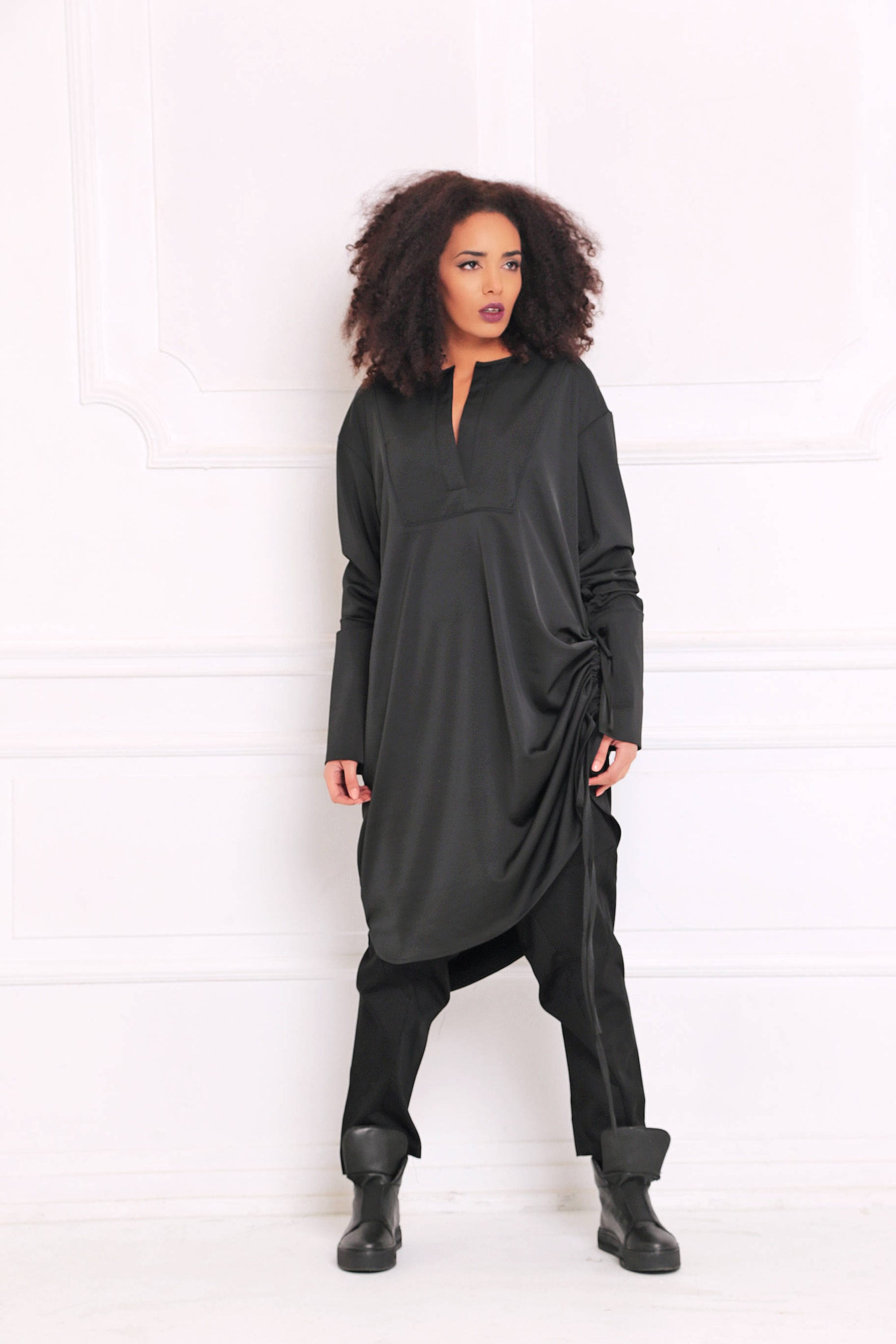 Women Black Tunic Asymmetric Tunic Gothic Clothing Plus - Etsy