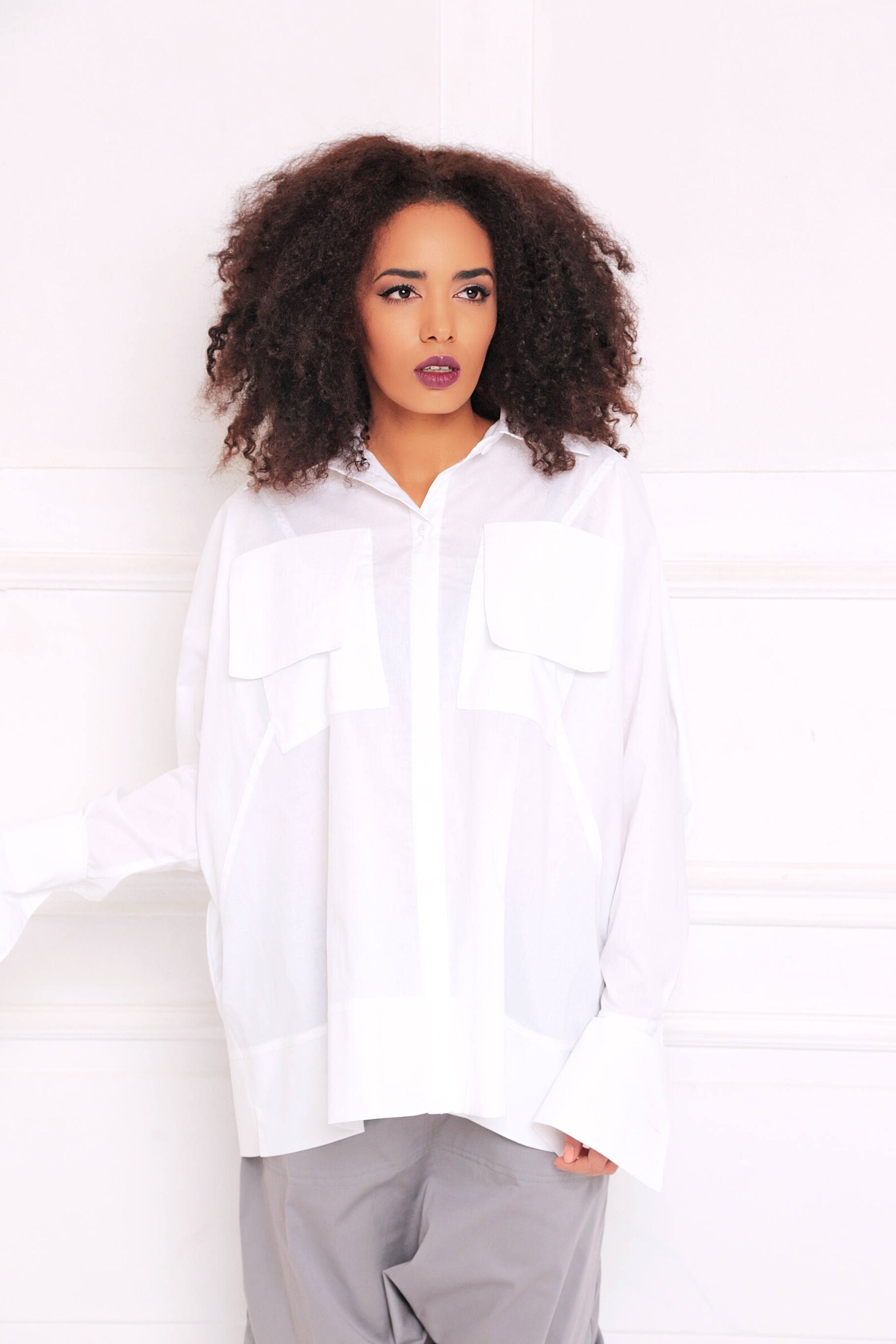 White Shirt Women White Top Office Shirt Minimalist Top - Etsy