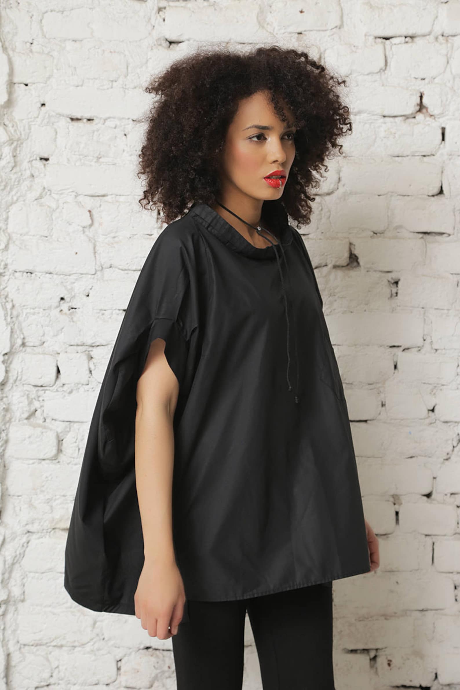 Black Tunic Top Women Tunic Oversized Top Gothic Clothing - Etsy