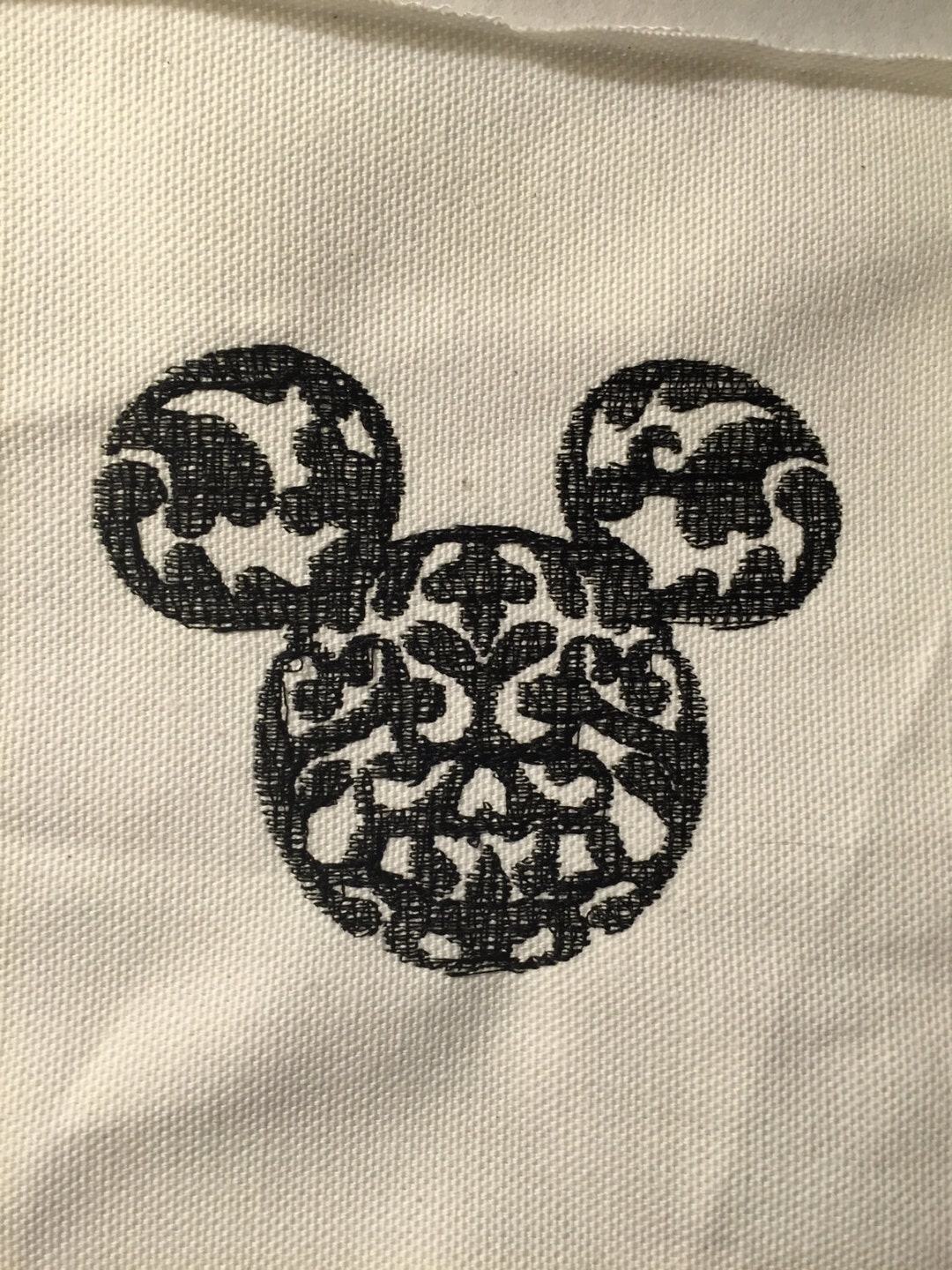Damask Hidden Mickey Head Embroidery Pattern - Etsy